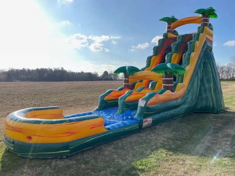 Tropical 19' Wet/Dry Single Lane Slide - Bounce Hub Humboldt TN